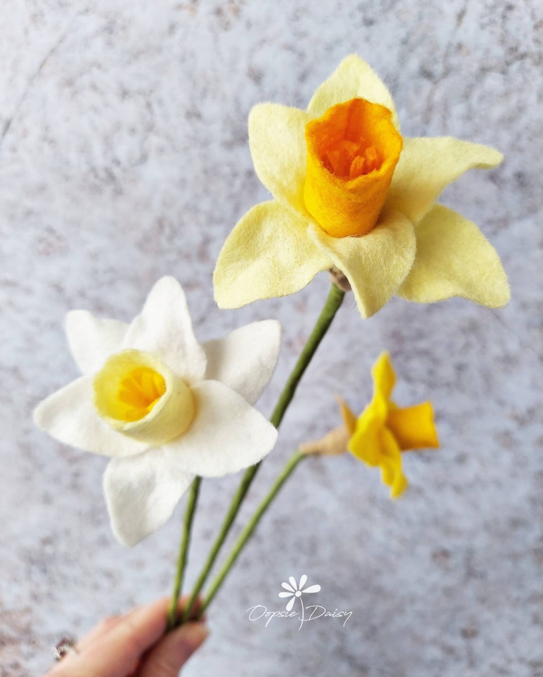 Felt Daffodil, Felt Flowers, Spring Flowers, Floral Keepsake, Mother's ...