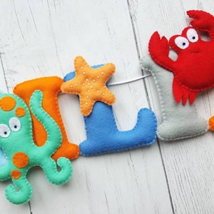 Personalised Sea Creatures Nursery Bunting, Under the Sea Themed ...