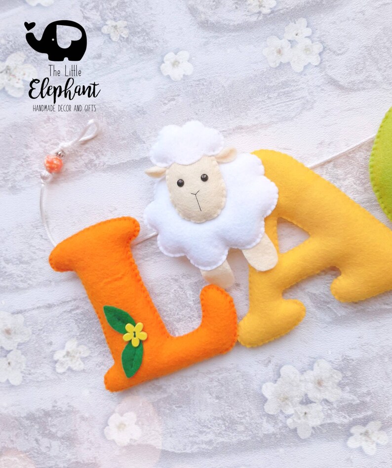 Farm Animals Felt Name Garland, Farmyard Animals, Tractor, Sheep and ...