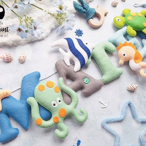 Personalised Sea Creatures Nursery Bunting, Under the Sea Themed ...