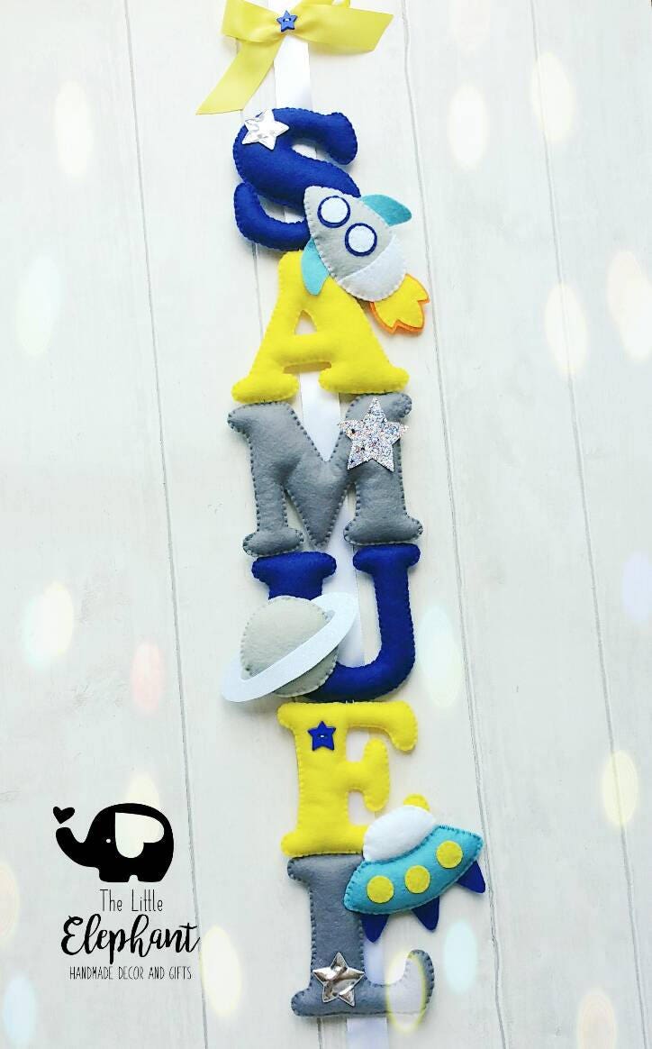 Personalised space nursery bunting Space name banner space | Etsy