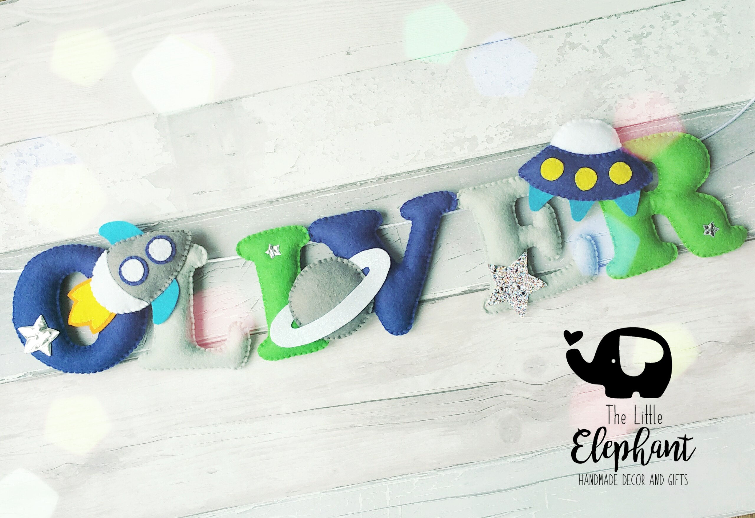 Personalised space nursery bunting Space name banner space | Etsy