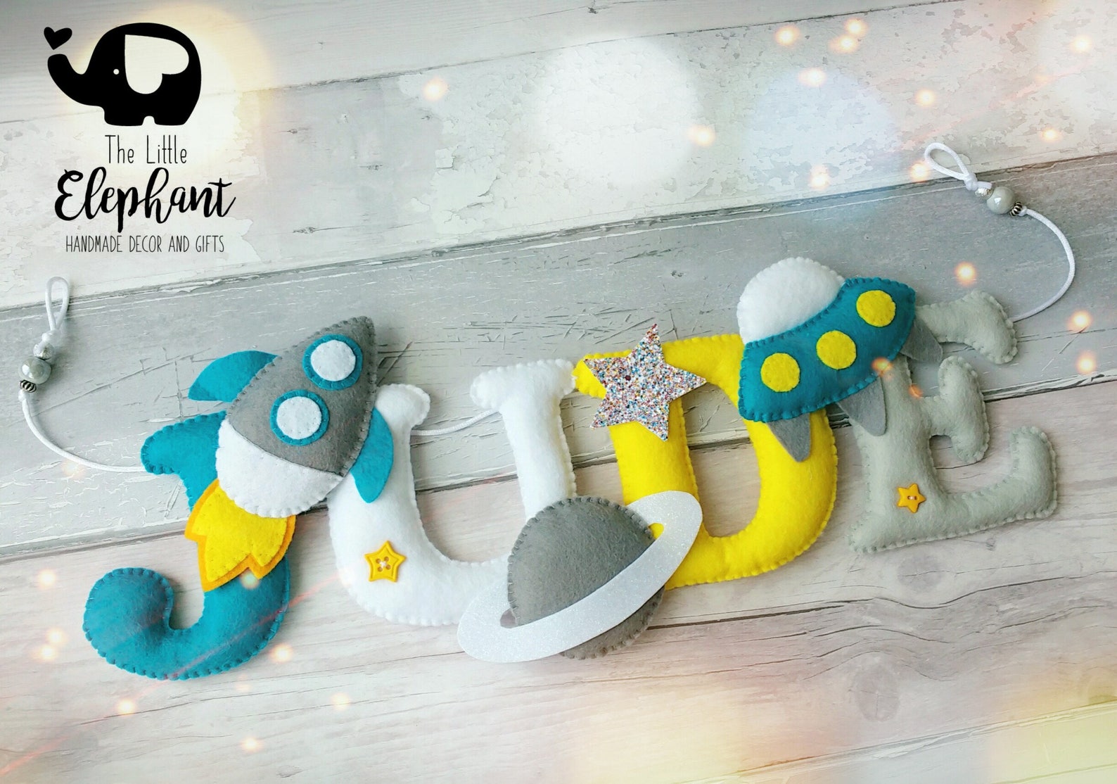 Personalised space nursery bunting Space name banner space | Etsy