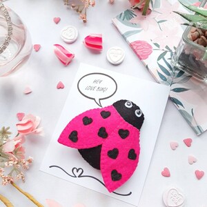 Love Bug Gift Card, Love Bug Brooch, Ladybird Card Valentines Gift - Etsy