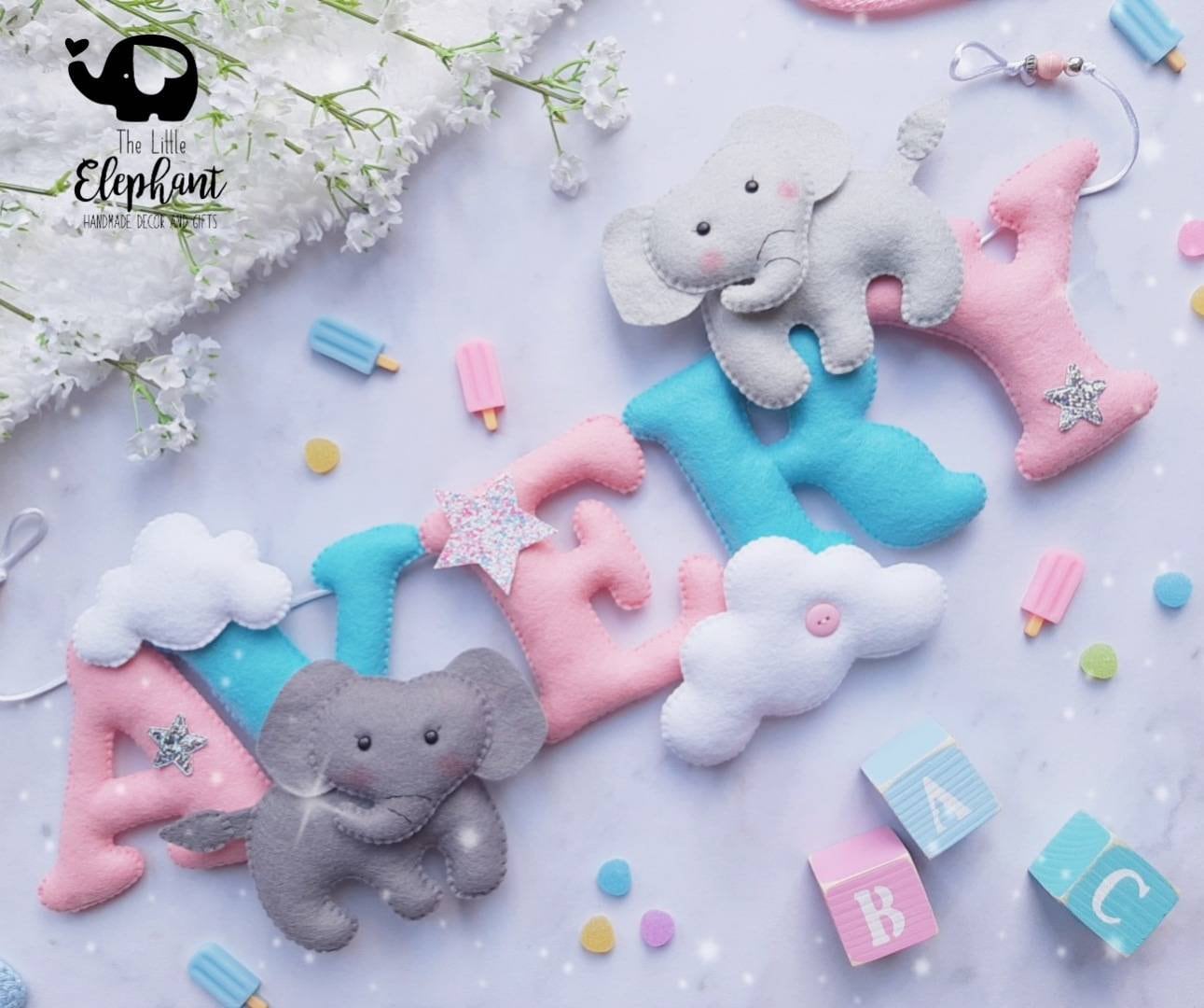 Personalised Elephant Nursery Banner Elephant Bunting - Etsy UK