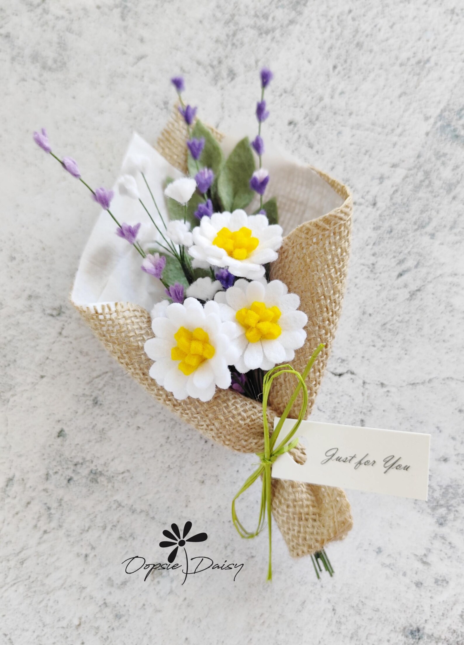Mini Felt Daisy Bouquet, Floral Wedding Favor Keepsake - Etsy UK
