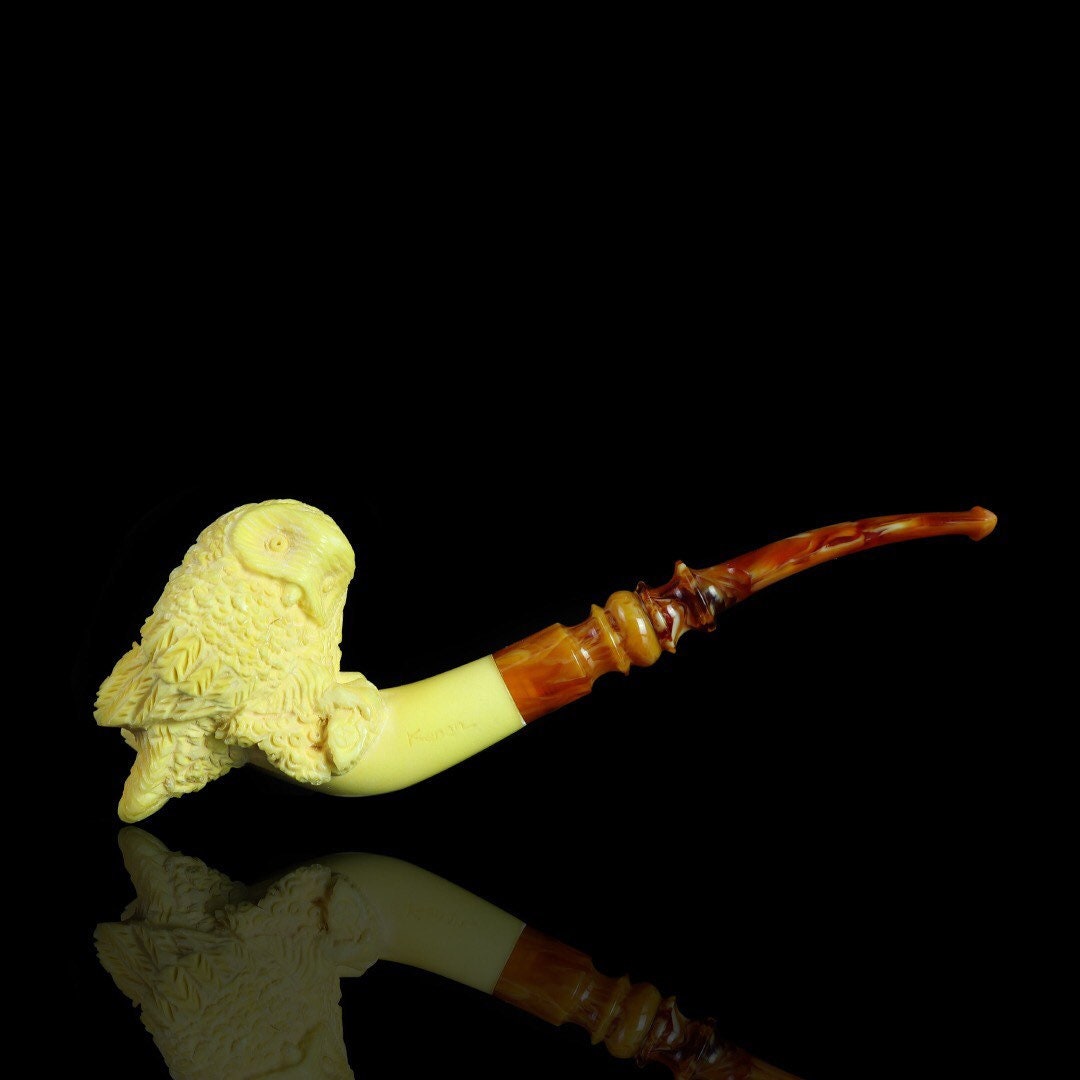 Owl Figure Pipe Handmade New Block Meerschaum,w Custom Made Case#702 - Etsy