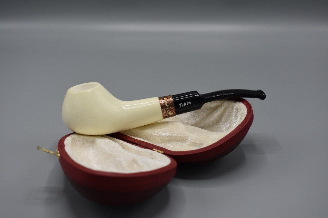 Tekin Smooth Volcano Pipe,block Meerschaum,handmade W Custom Made Case ...