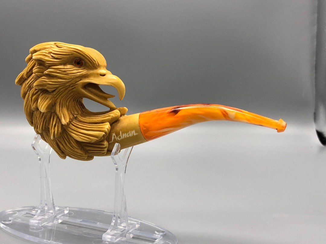 Bold Eagle Pipe,new,handmade Block Meerschaum,w Custom Made Case#305 - Etsy