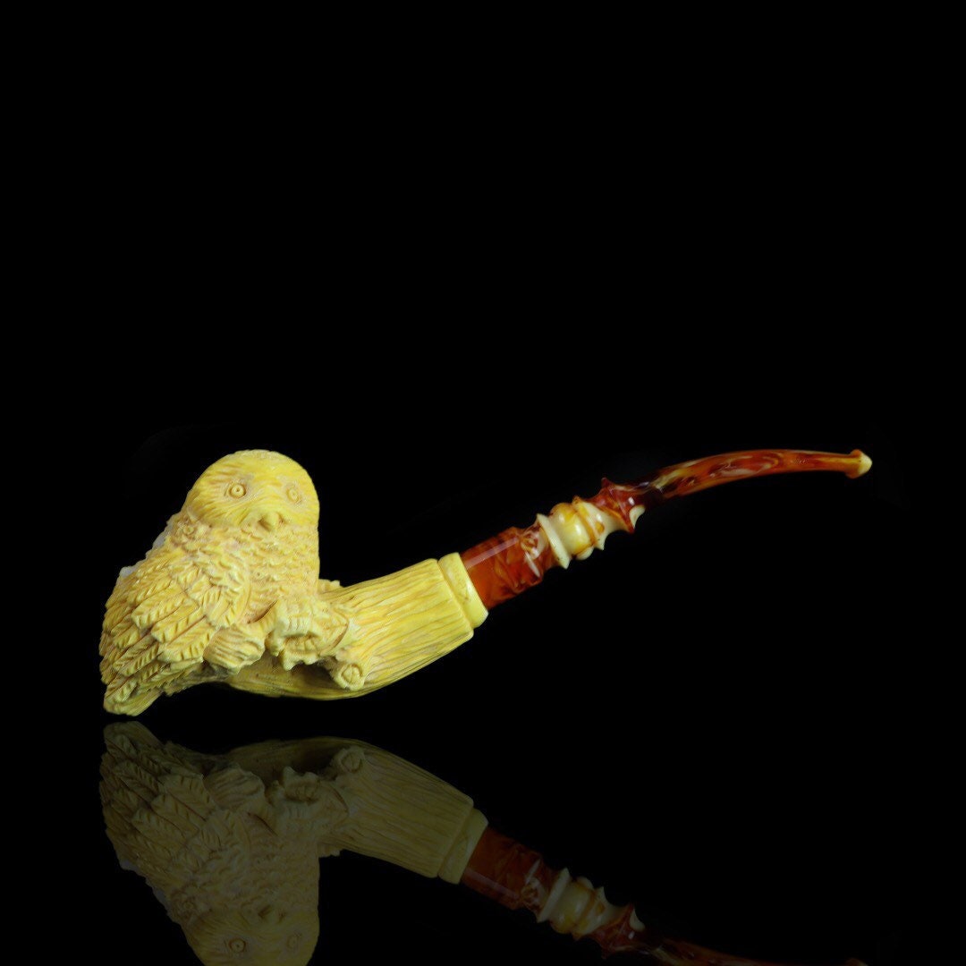 Owl Figure Pipe Handmade New Block Meerschaum,w Custom Made Case#684 - Etsy