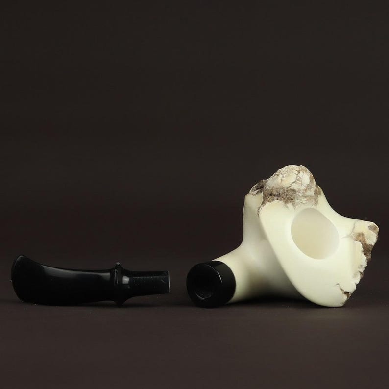 Natural Raw Look Freehand Shape Pipe ,handmade Block Meerschaum,w ...