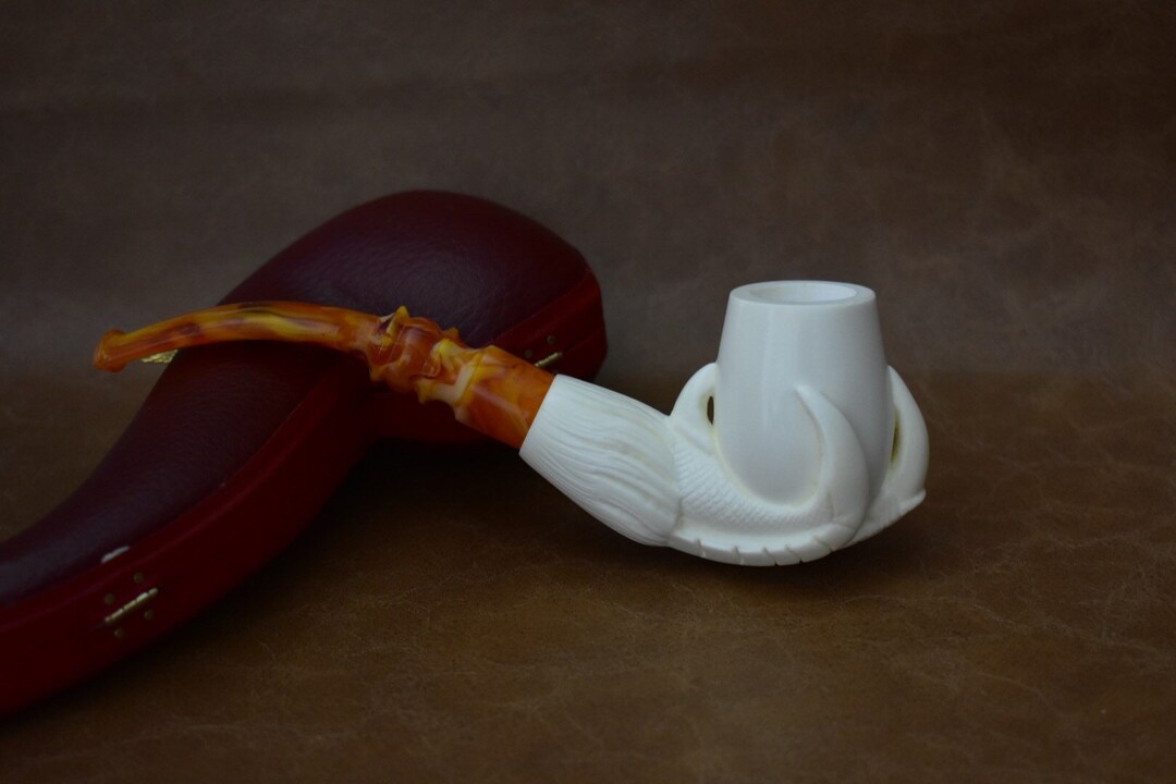 Smooth Finish Eagle Claw Pipe,handmade Block Meerschaum,w Custom Made ...