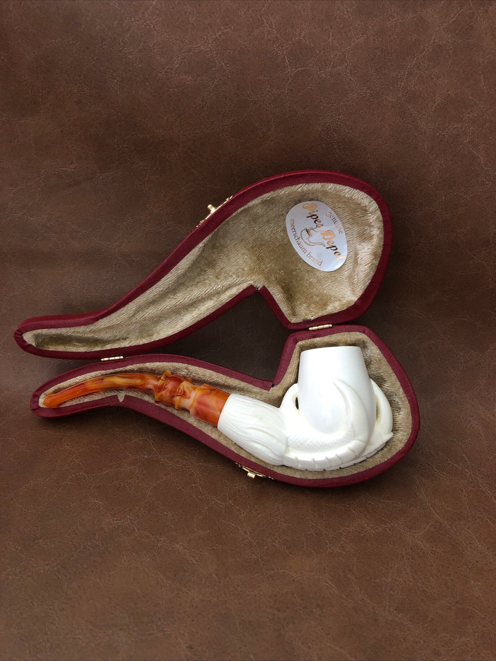 Smooth Finish Eagle Claw Pipe,handmade Block Meerschaum,w Custom Made ...