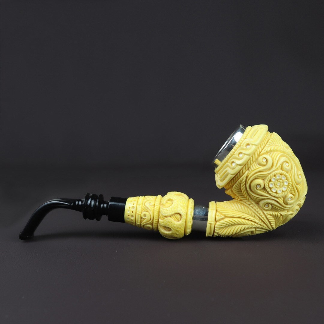 Large Size Ornate Calabash / Topkapi Pipe Block Meerschaum,handmade W ...