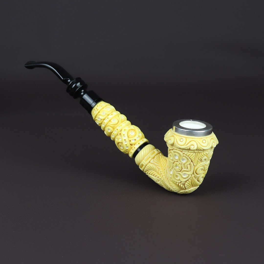 H EGE ORNATE Calabash Pipe-block Meerschaum-handcarved-new-with Custom ...