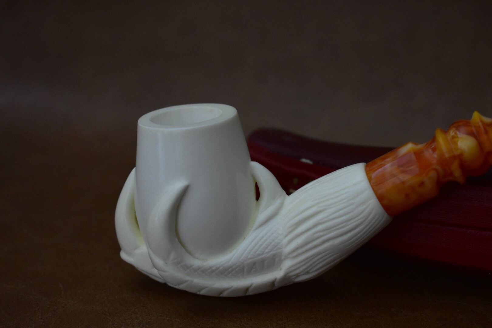 Smooth Finish Eagle Claw Pipe,handmade Block Meerschaum,w Custom Made ...