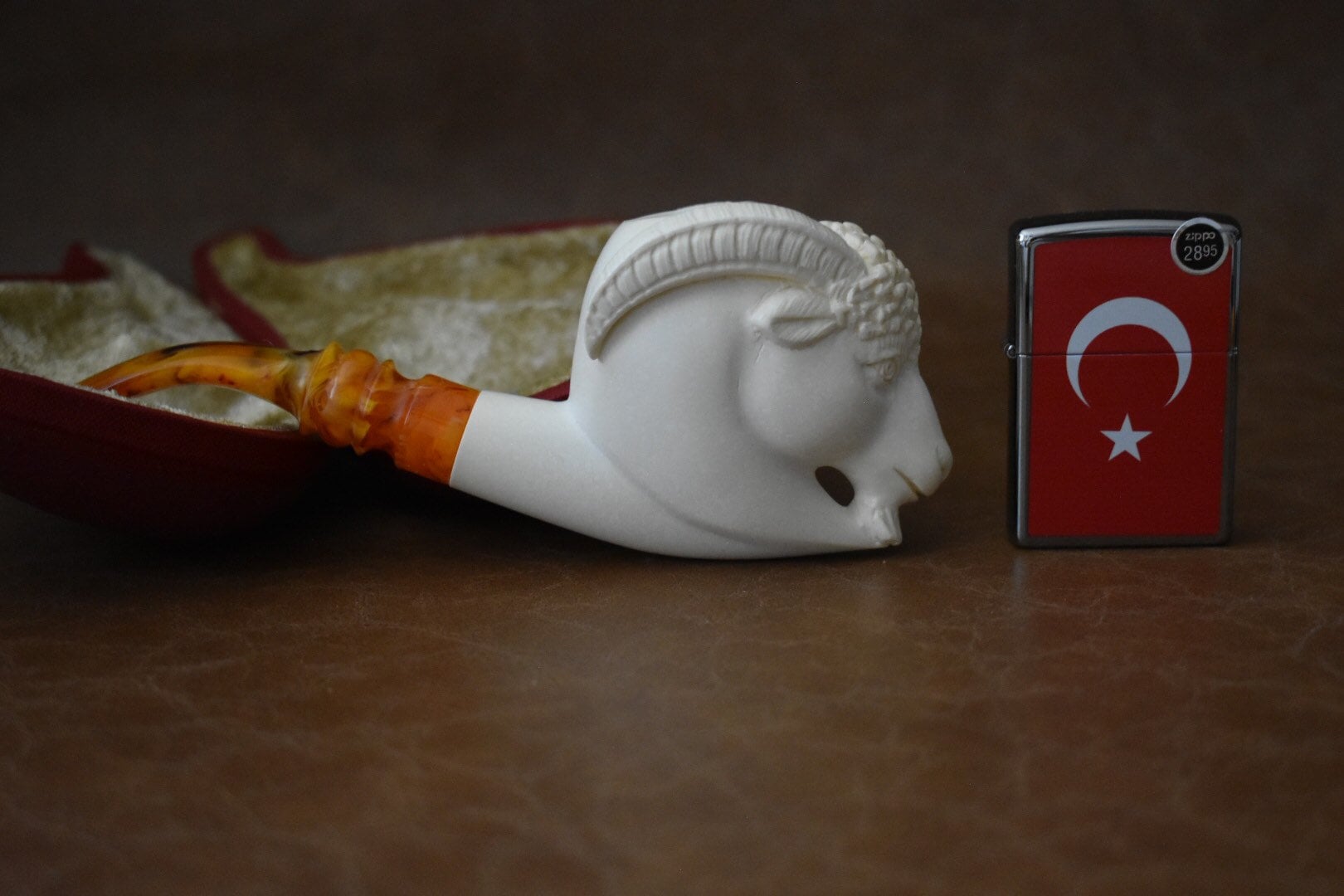 Masonic Goat Figure Pipe Handmade Block Meerschaum,w Custom Made ...
