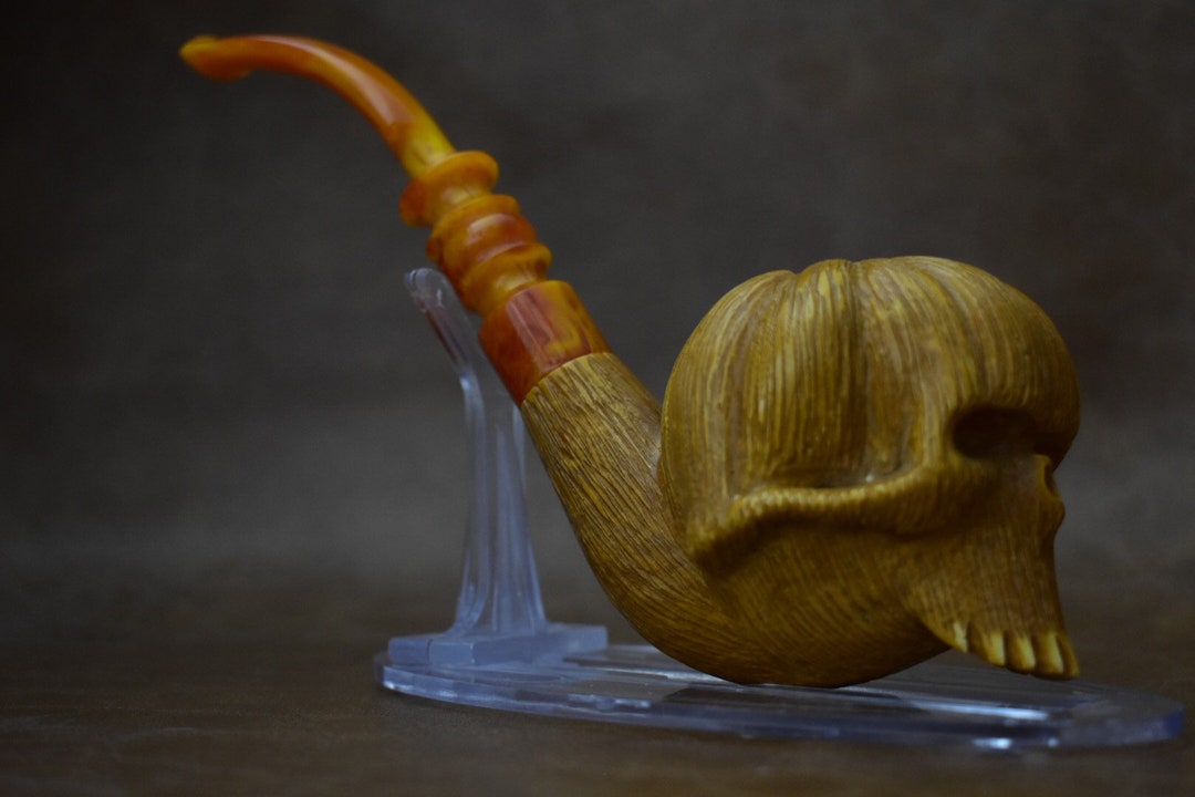 Large Size Skull Pipe Pipe,block Meerschaum,handmade W Custom Made Case ...