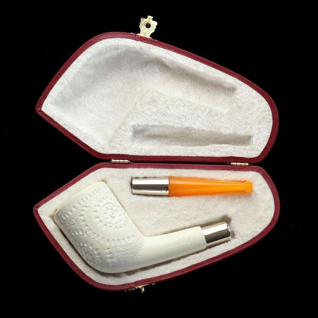 925 Silver Spigot Devil Anse Shape Pipe,block Meerschaum,handmade New ...