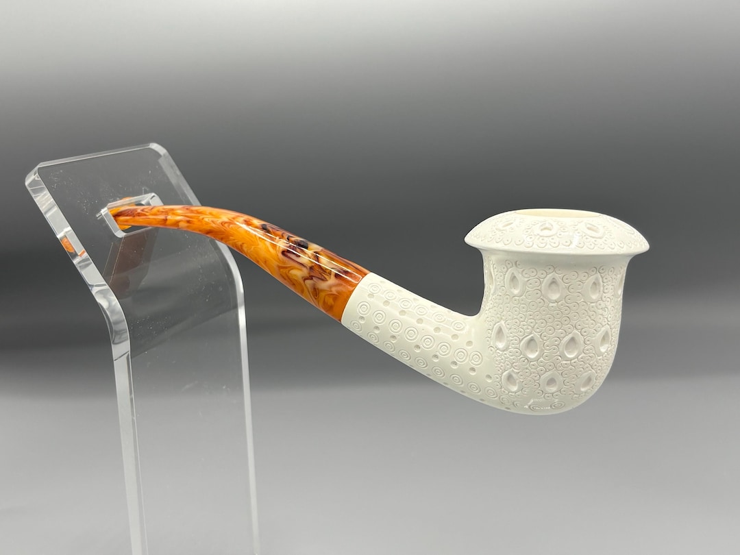 Lattice Design Calabash Pipe New Block Meerschaum,handmade W Custom ...
