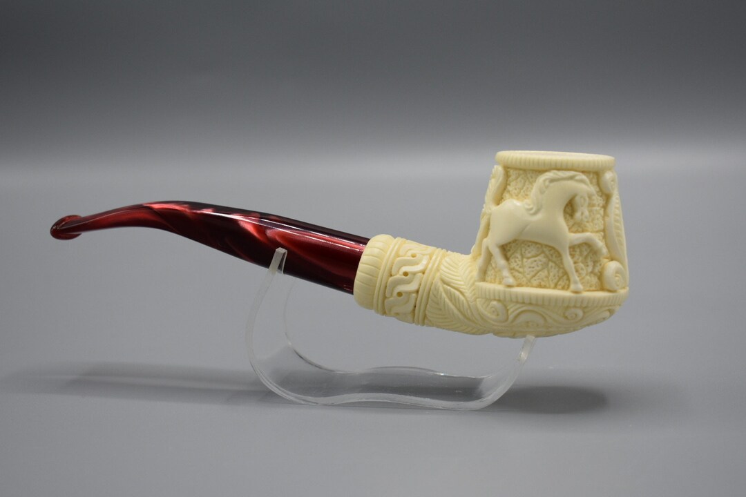 Ornate Volcano Shape Pipe With Wild Horses Embossed Pipe,block ...