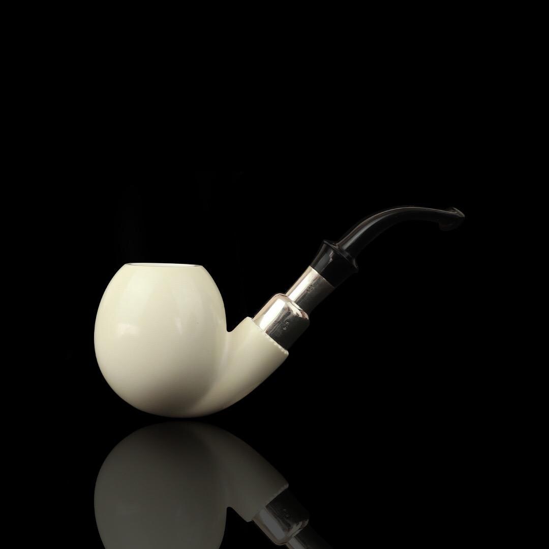 Silvery Spigot Smooth Apple Pipe,block Meerschaum,handmade NEW W Custom ...