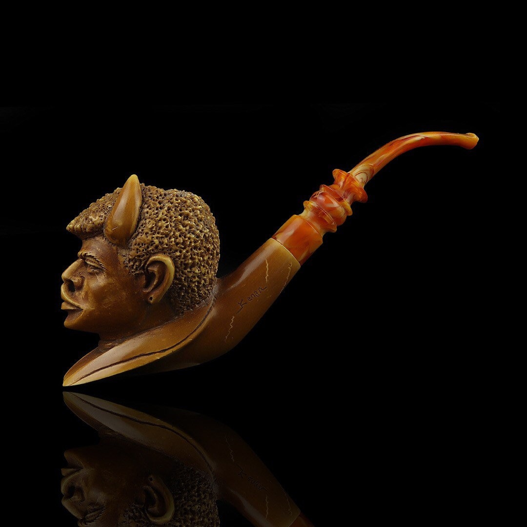 Devil Figure Pipe Block Meerschaum,handmade W Custom Made Case1407 - Etsy