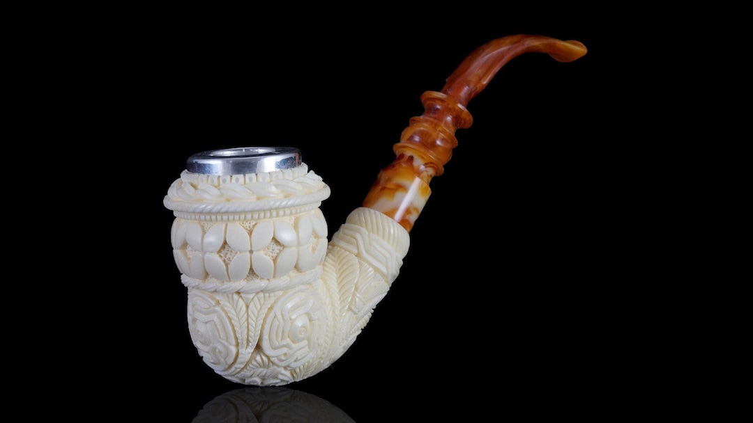 Large Size Ornate Calabash / Topkapi Pipe Block Meerschaum,handmade W ...
