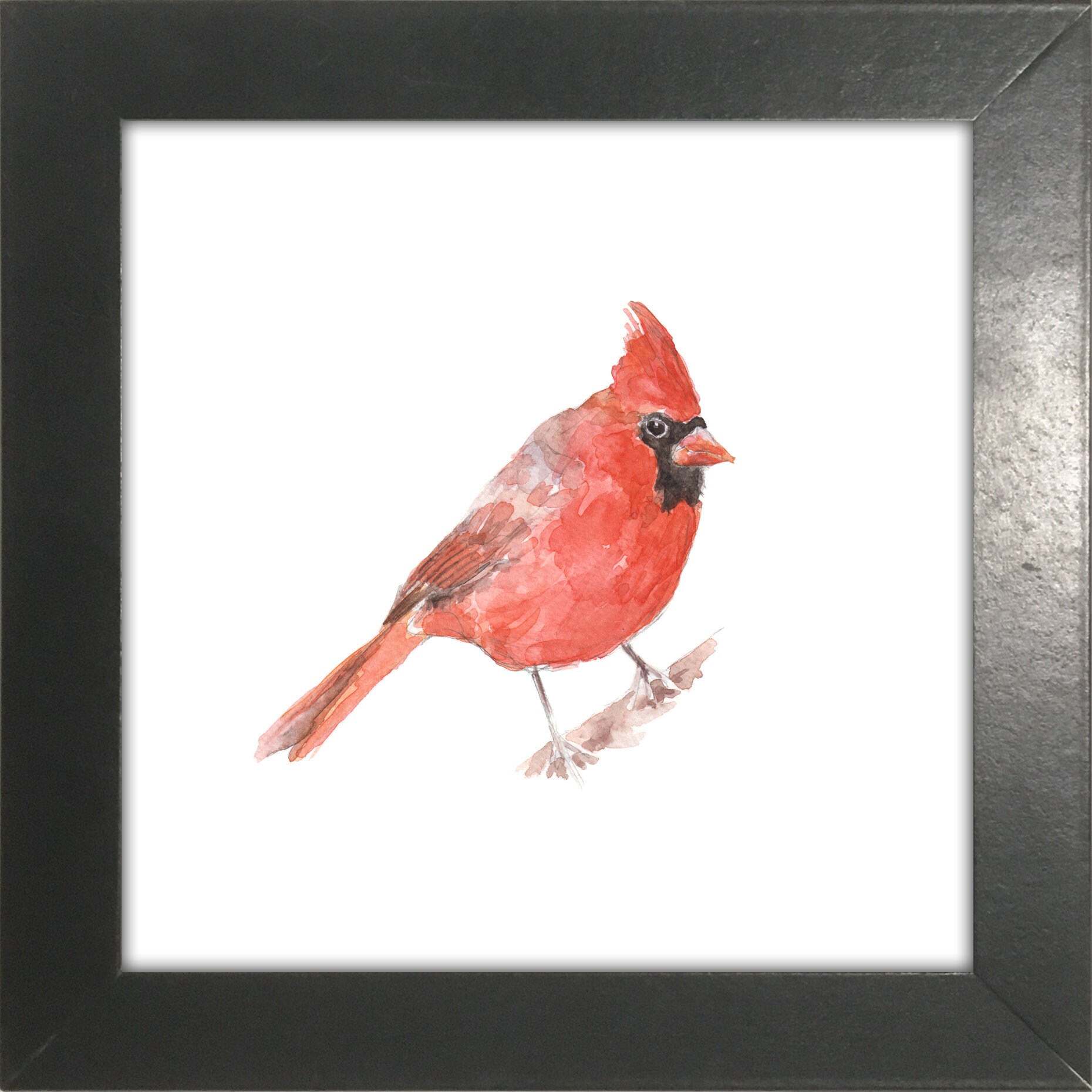 Cardinal Art Print, Northern Cardinal Bird Watercolor Painting Wall Art ...