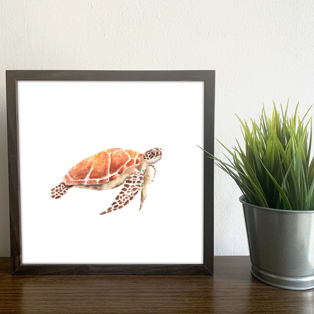 Sea Turtle Print, Ocean Wall Art, Home Decor, Sea Turtle Watercolor ...