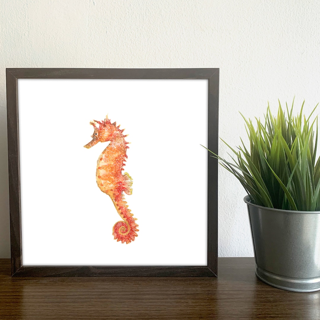 Seahorse Wall Decor, Seahorse Painting, Seahorse Print, Watercolor ...