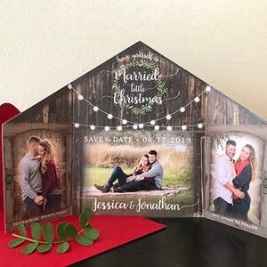 Rustic Christmas Barn Photo Save the Date & Holiday Card • Rustic Barn ...