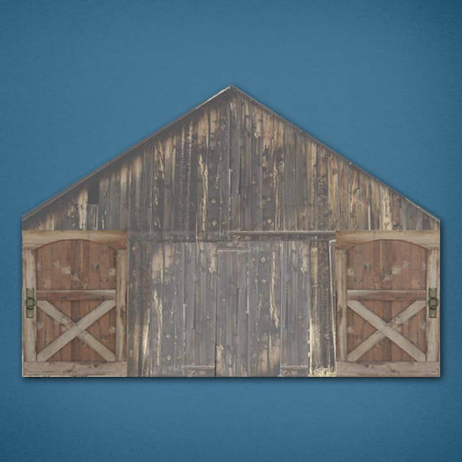 Rustic Blue Barn Wedding Invitation With Folding Doors and Strings of ...