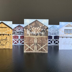 Rustic Barn Thank You Card • Bridal Shower Thank You • Wedding Thank ...