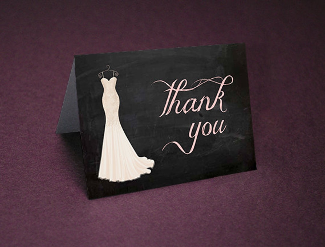 Bridal Shower Thank You Cards • Chalkboard Shower Thank Yous • Bridal ...