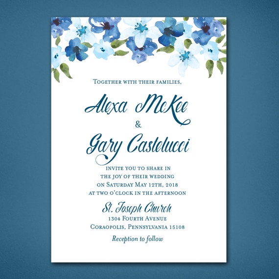 The Rachel Floral Wedding Invitations Wedding Response Card | Etsy