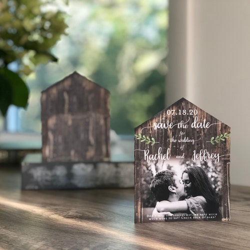 Rustic Barn Photo Save the Date With Folding Doors Country - Etsy