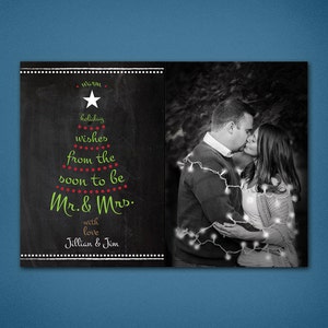 Warm Holiday Wishes Christmas Tree Photo Save the Date Holiday Card ...