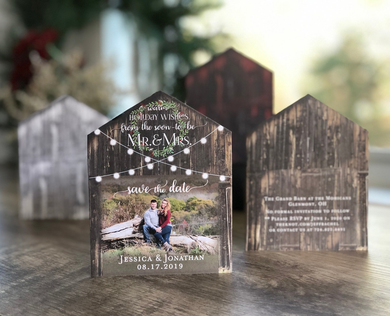 Rustic Christmas Barn Photo Save the Date & Holiday Card Without Doors ...