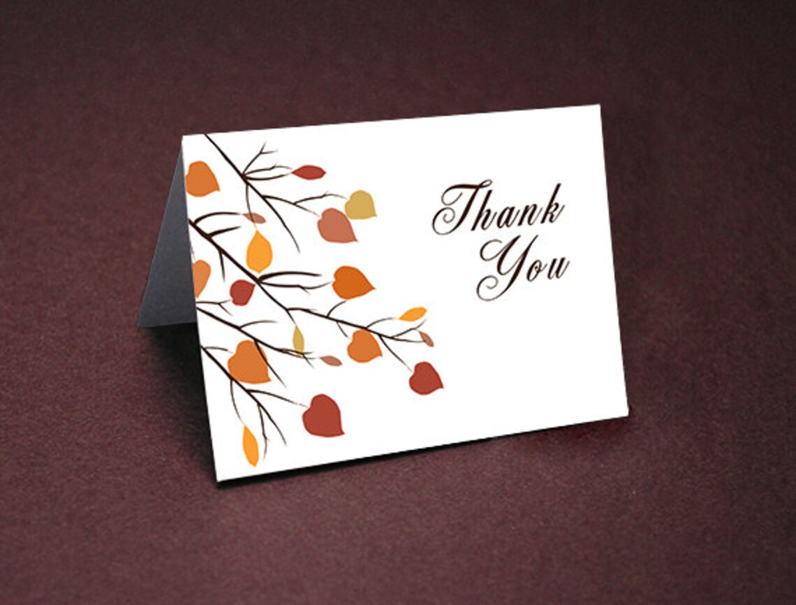Fall Wedding Thank You Cards Fall Thank Yous Bridal Shower - Etsy
