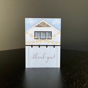 Rustic Barn Thank You Card • Bridal Shower Thank You • Wedding Thank ...