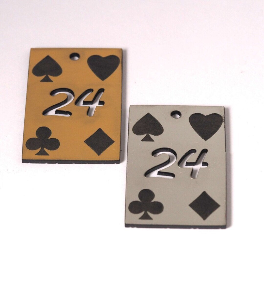 24 Charm Cards Perforated Mat Metallic Color in Black Plexiglass ...