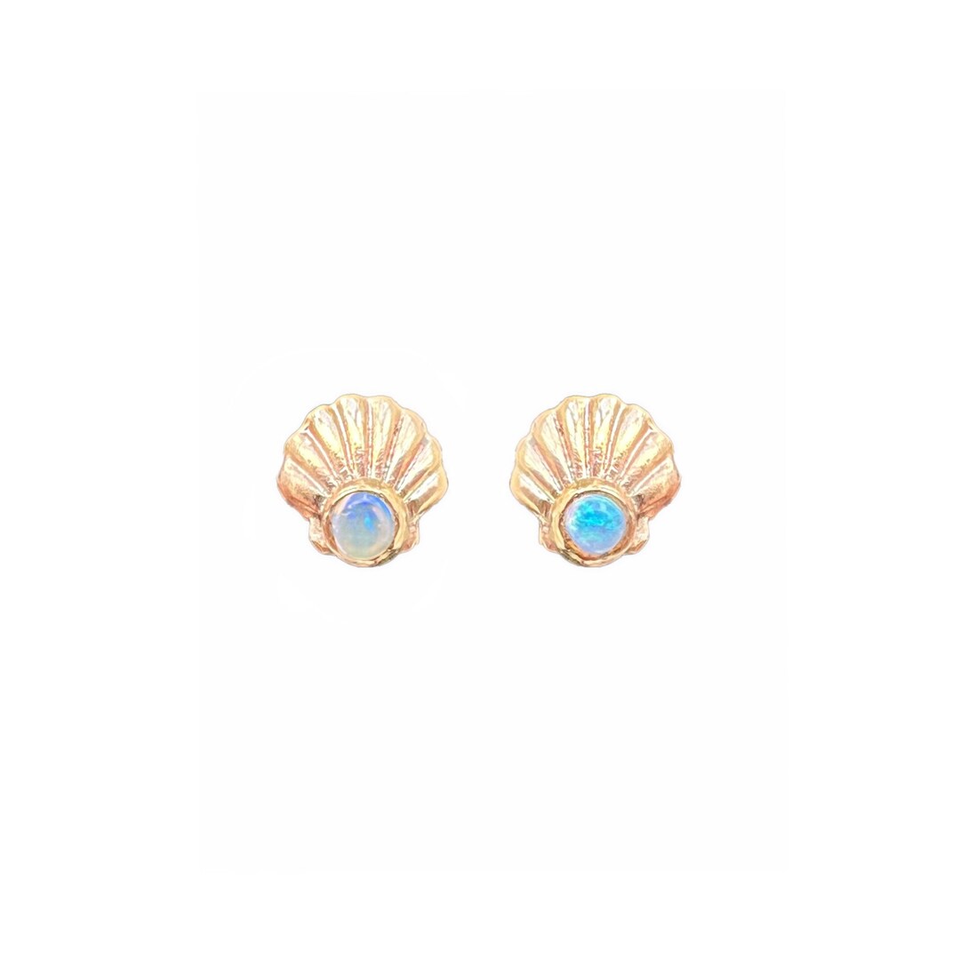 1. Opal Seashell Studs - Etsy