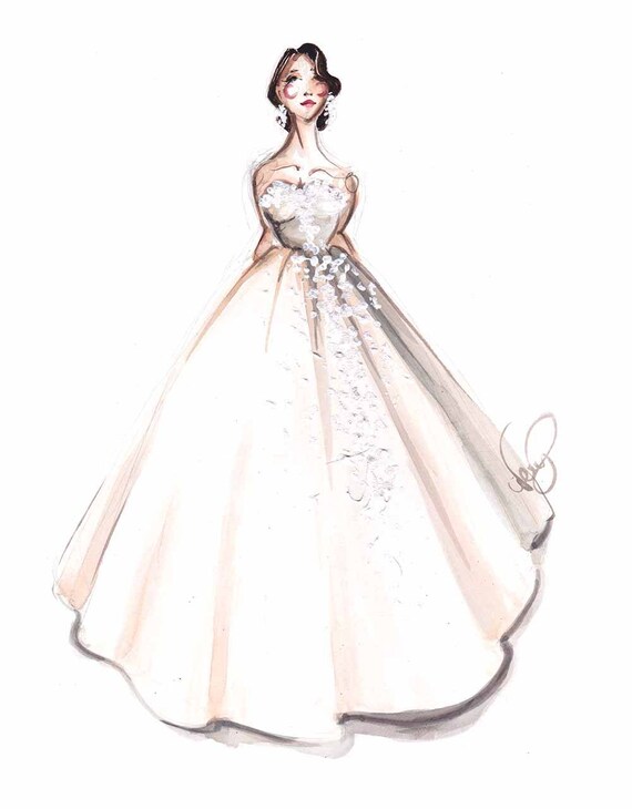 Custom Bridal art Bride painting Bride sketch Bridal art | Etsy