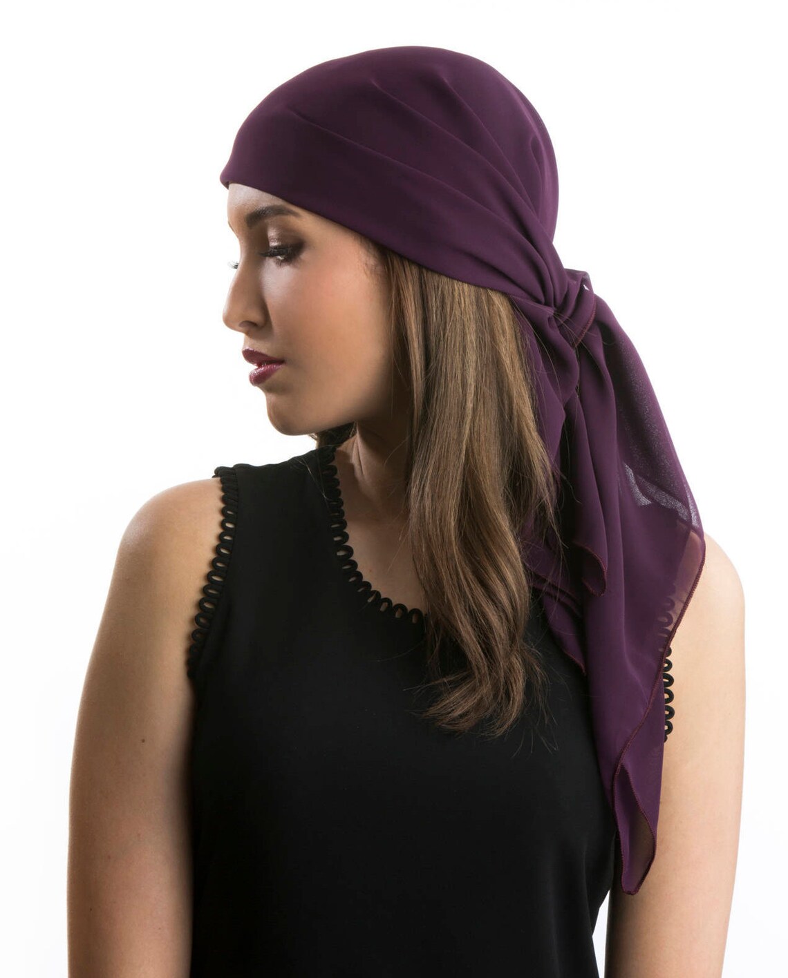 Pink Chiffon Head Scarf - Etsy