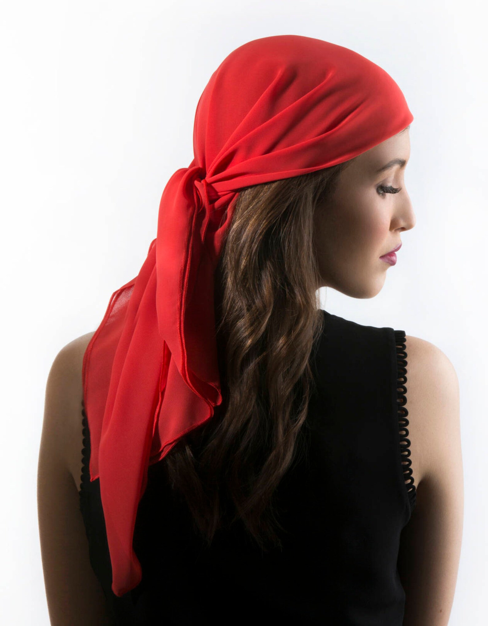 Pink Chiffon Head Scarf - Etsy