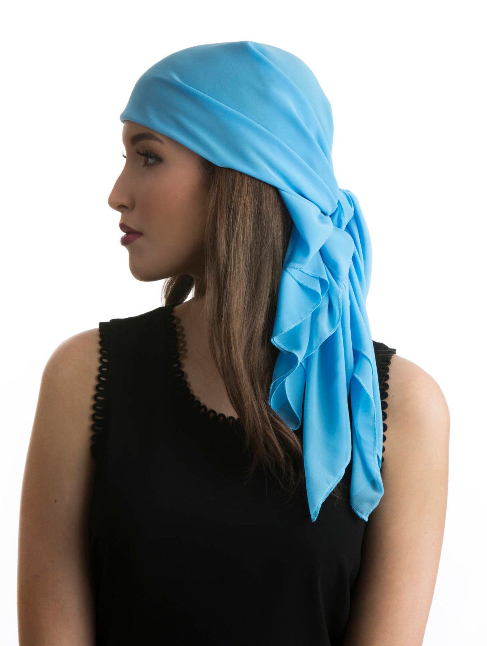 Pink Chiffon Head Scarf - Etsy