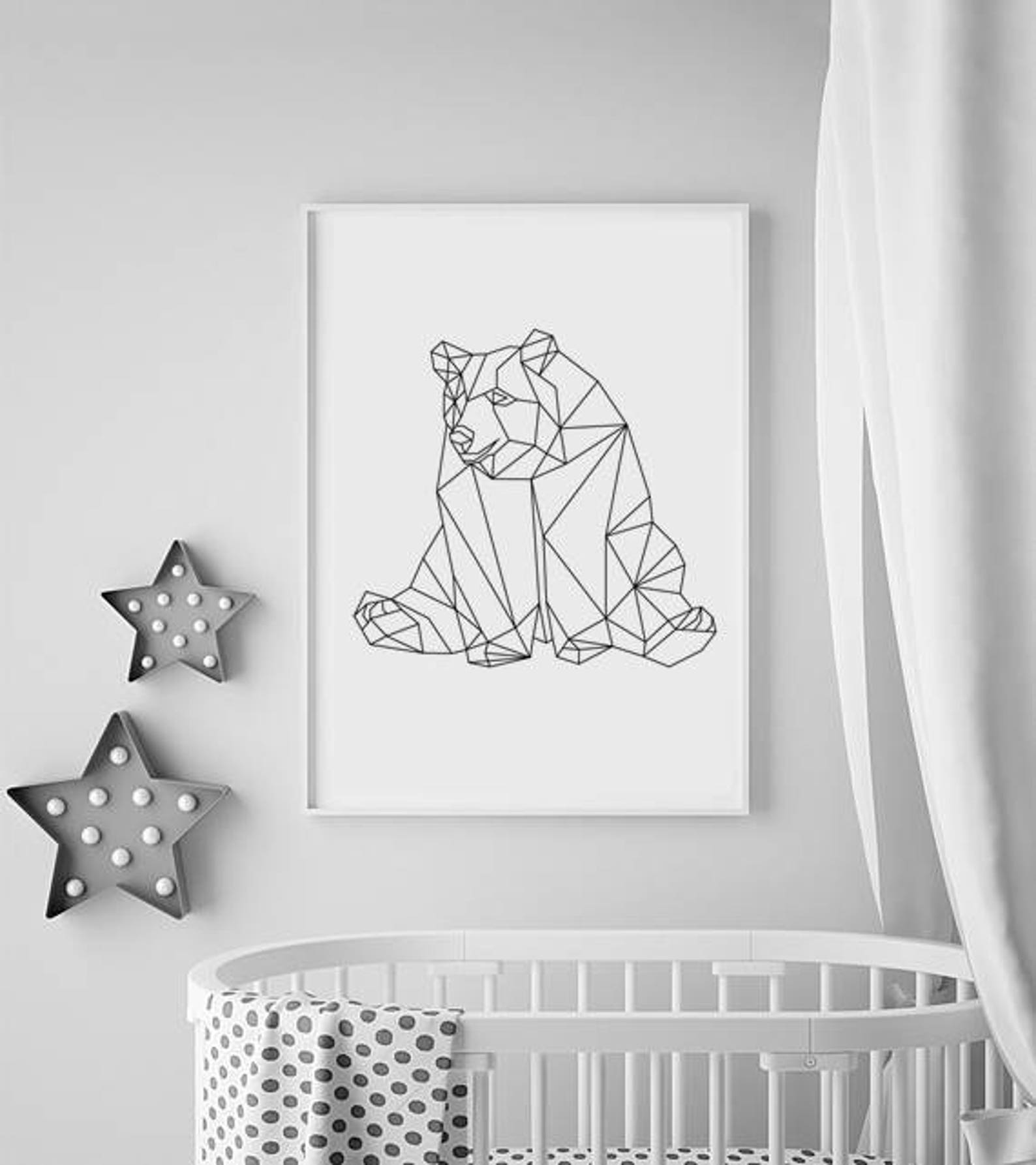 Nursery Bear Print Bear Nursery Decor Animal Nursery Prints | Etsy
