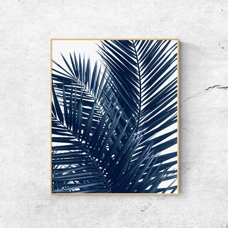 Blue Palm Print - Etsy