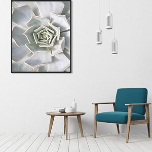 Succulent Print Poster, White Succulent Wall Art Printable, Desert ...